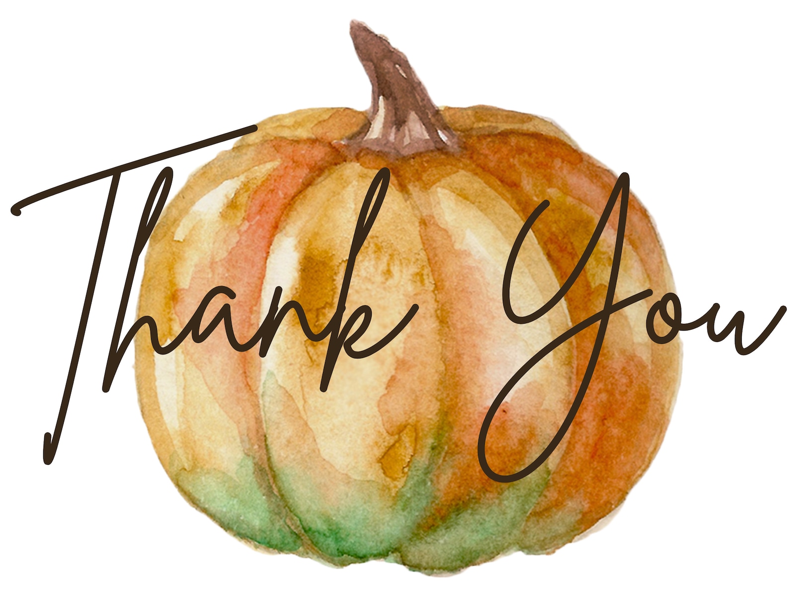 Printable Pumpkin Fall Thank You Card, Autumn Thank You Card, Fall ...