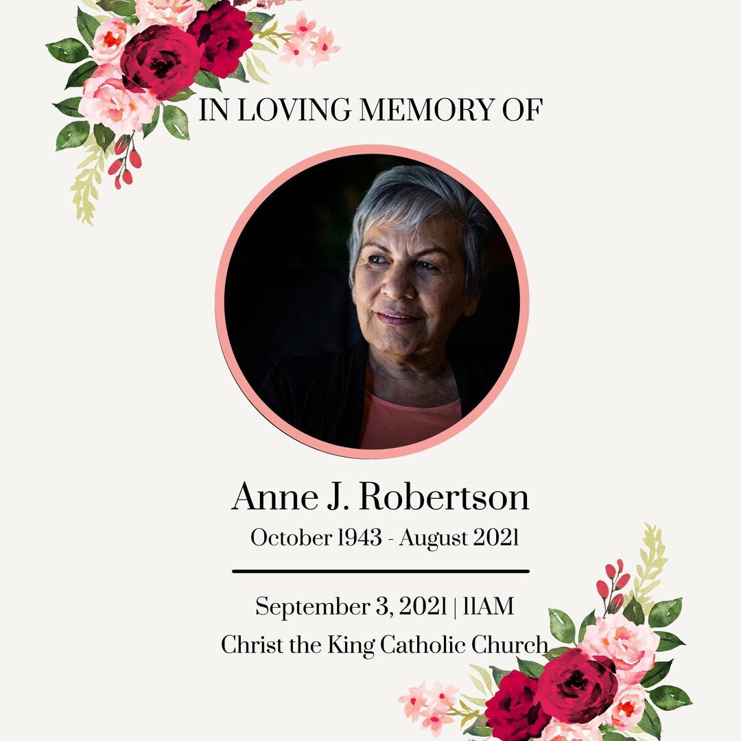 Editable Funeral Program for Women Template, Grandmother Funeral ...