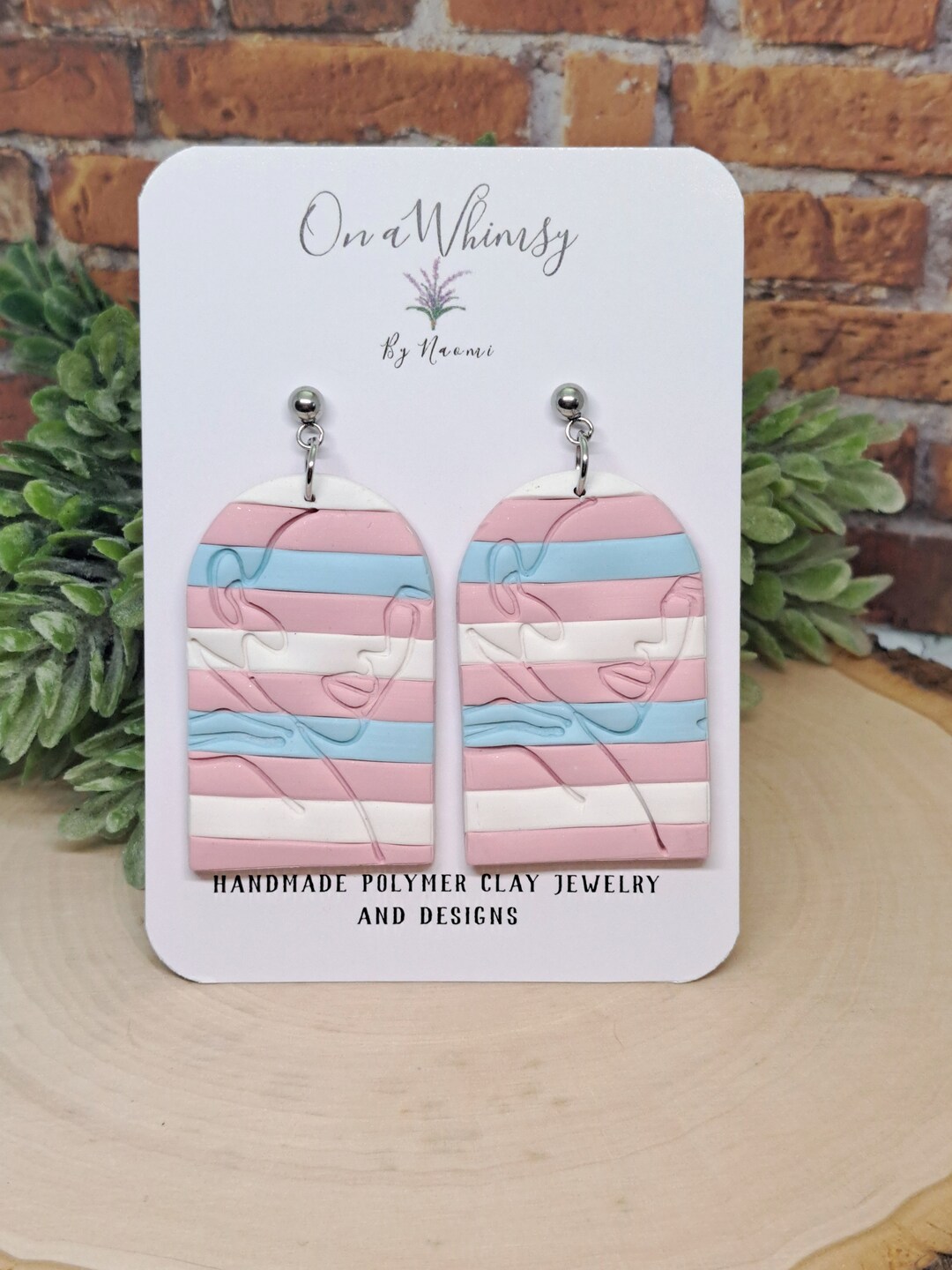 Arch Transwoman Transgender Flag Self Love Polymer Clay Earrings ...