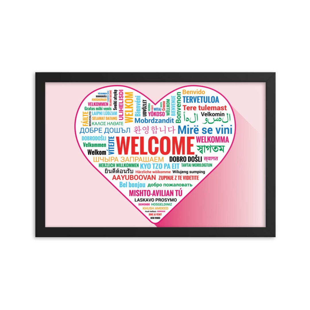 Welcome Poster in Different Languages (framed) - Etsy UK