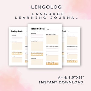 Lingolog: Your Language Learning Journey Journal printable - Etsy Canada
