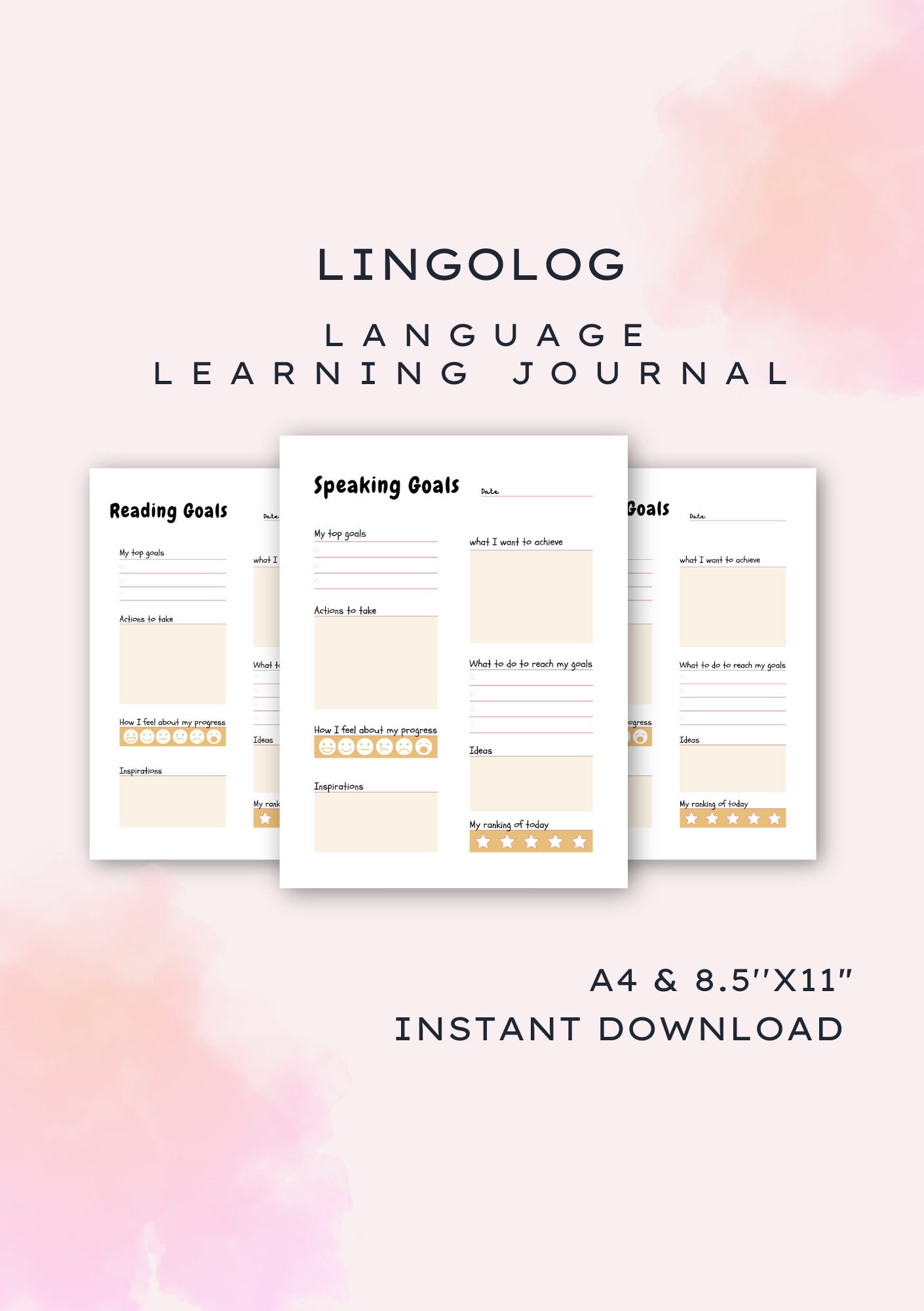 Lingolog: Your Language Learning Journey Journal printable - Etsy