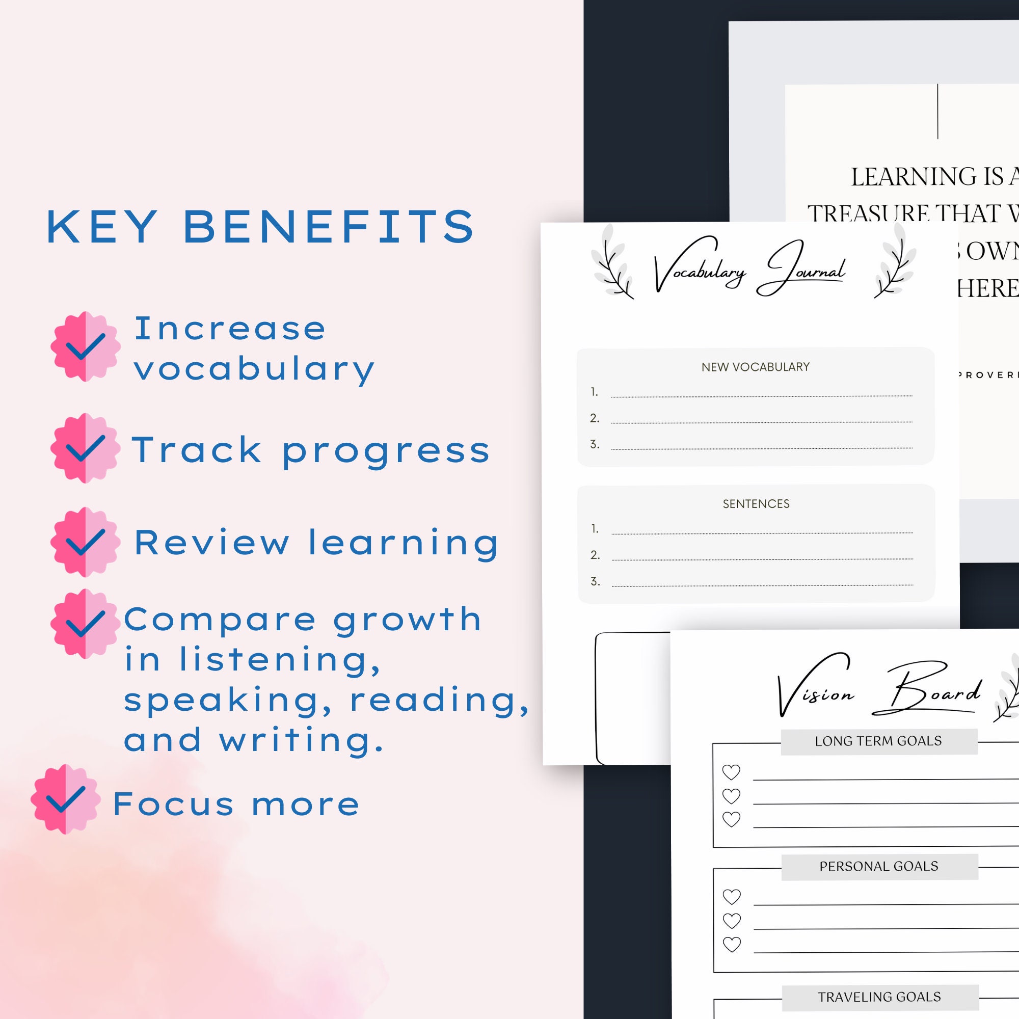 Vocabulary Learning Journal (printable) - Etsy