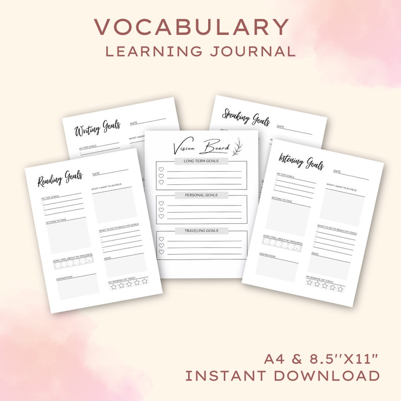 Vocabulary Learning Journal (printable) - Etsy