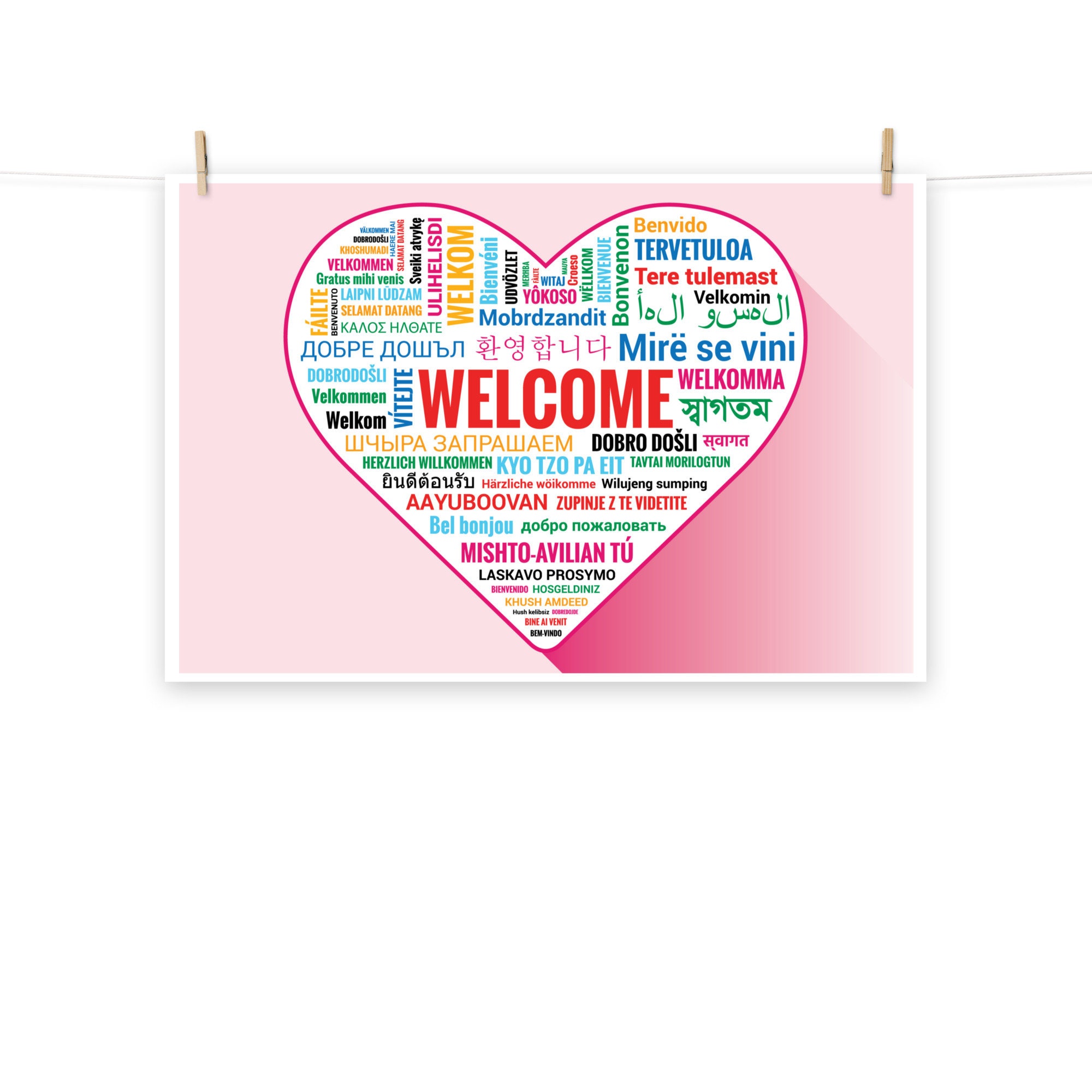 Welcome Poster in Different Languages - Etsy