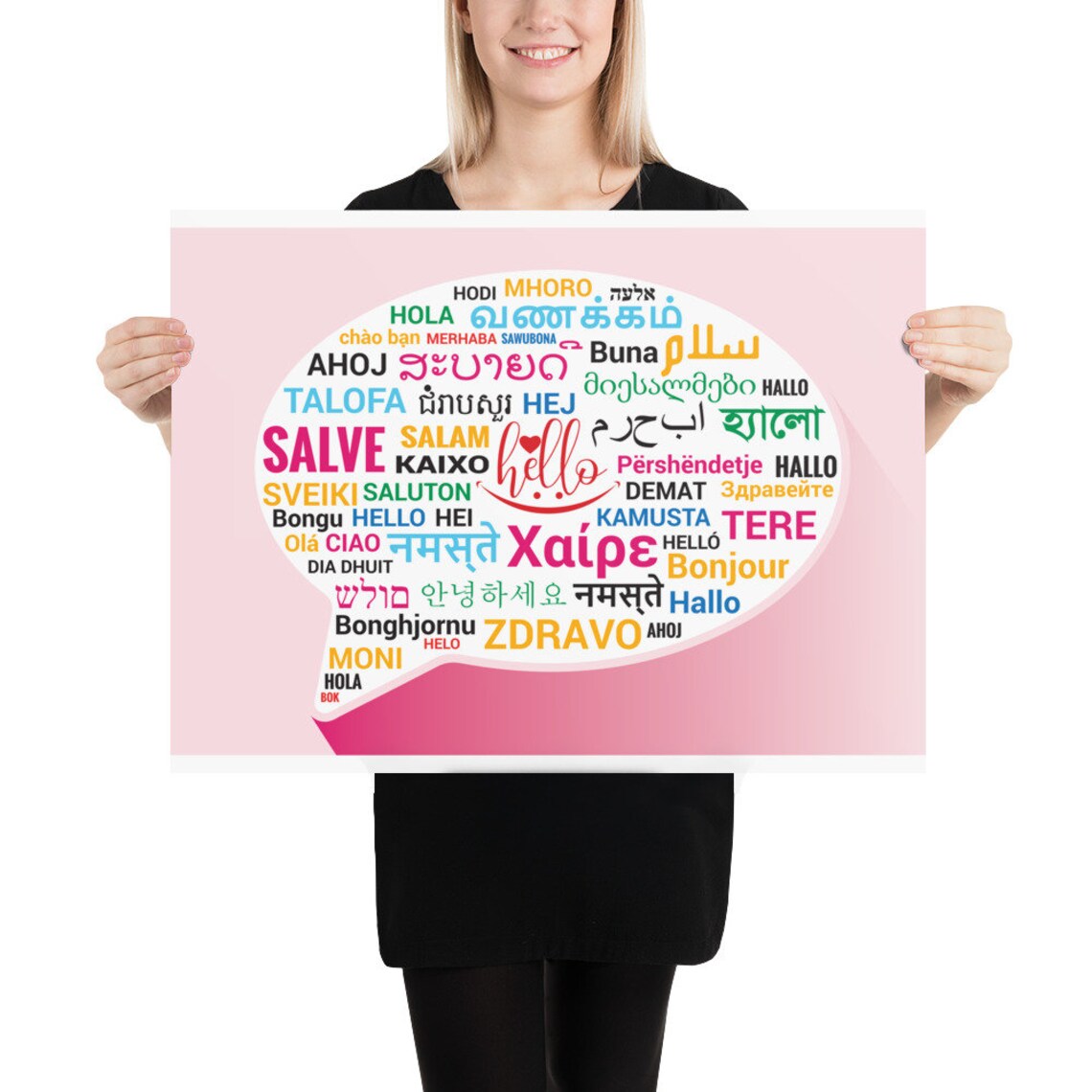 Hello Poster in Different Languages | Etsy