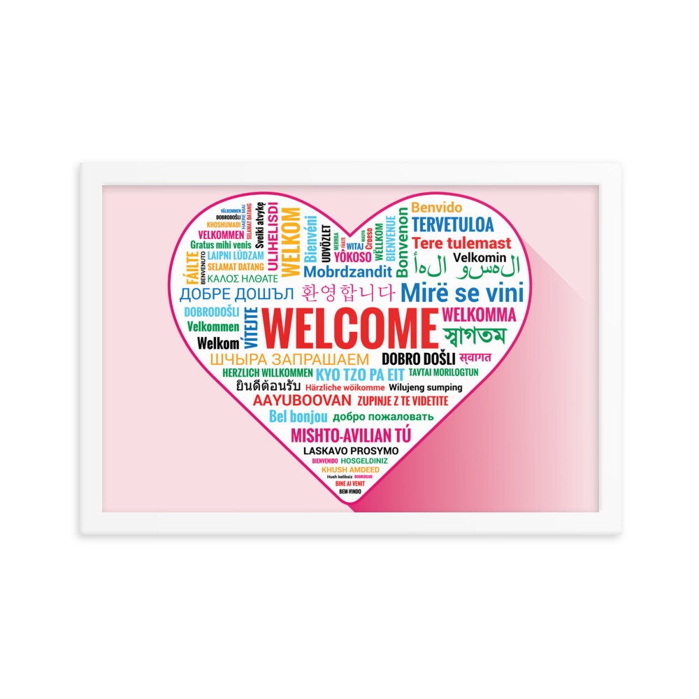 Welcome Poster in Different Languages (framed) - Etsy
