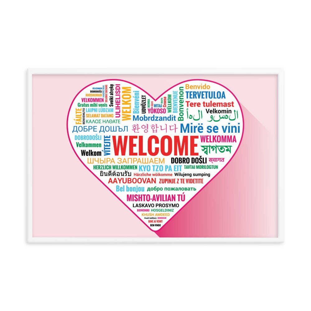 Welcome Poster in Different Languages (framed) - Etsy