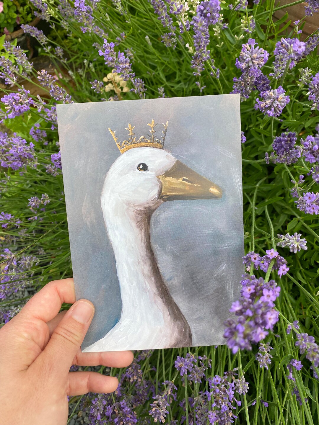 Vintage Goose With Crown Postcard / Geese Painting Card / Ducks and ...