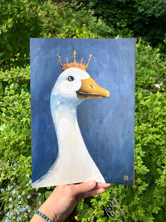 Goose With Crown Print Oil Painting / Oil Painting - Etsy