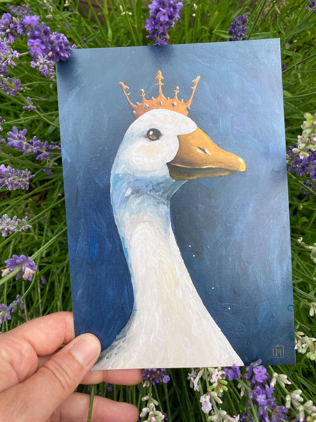 Goose With Crown Postcard / Geese Paintings Card / Ducks and - Etsy
