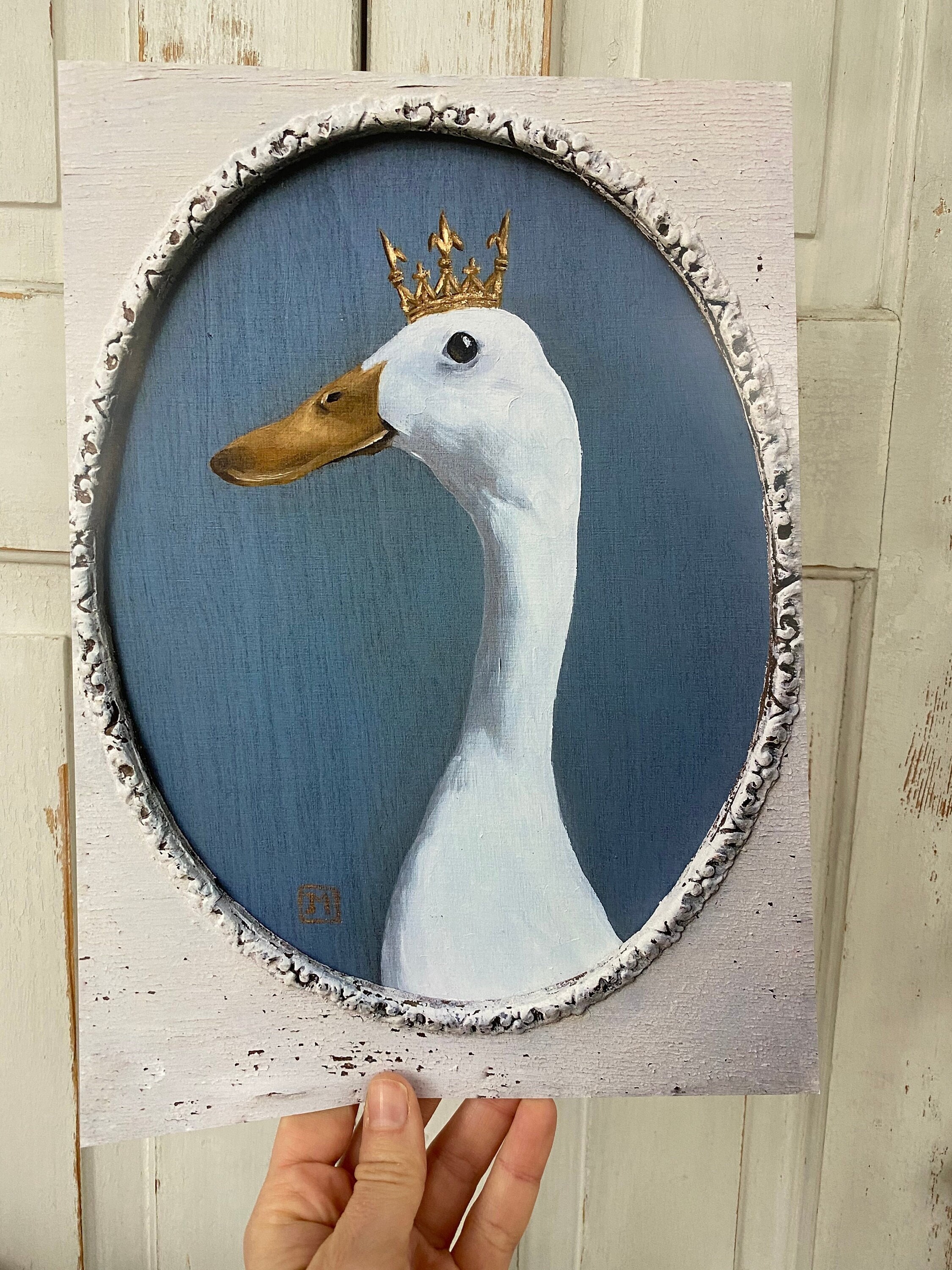 Gans mit Krone Druck / Goose with Crown Print oil painting / - Etsy.de
