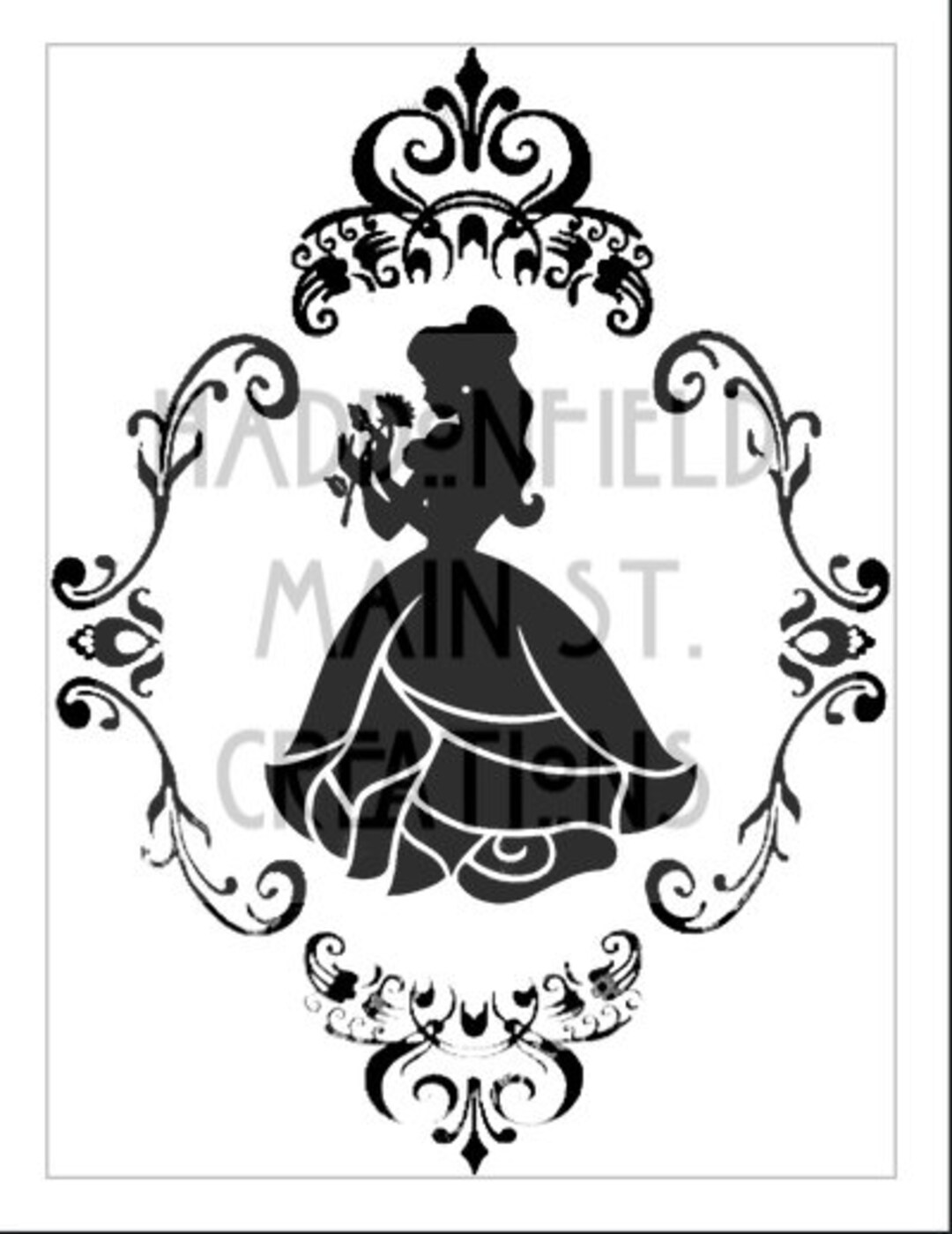 Princess With Frame Belle Instant Digital Download SVG Cricut - Etsy