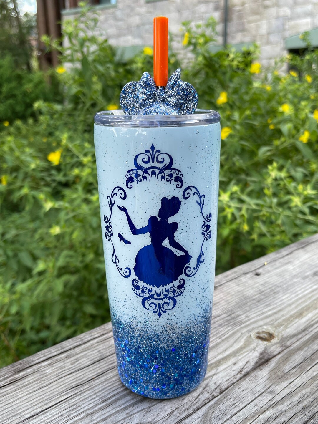 Cinderella Custom Glitter Tumbler NEW!! Custom Made!! W/straw Topper - Etsy