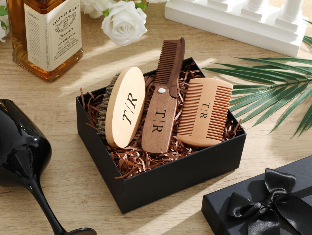 Personalized Beard Care Set, Beard Comb Gift Set, Beard Gifts for Men ...