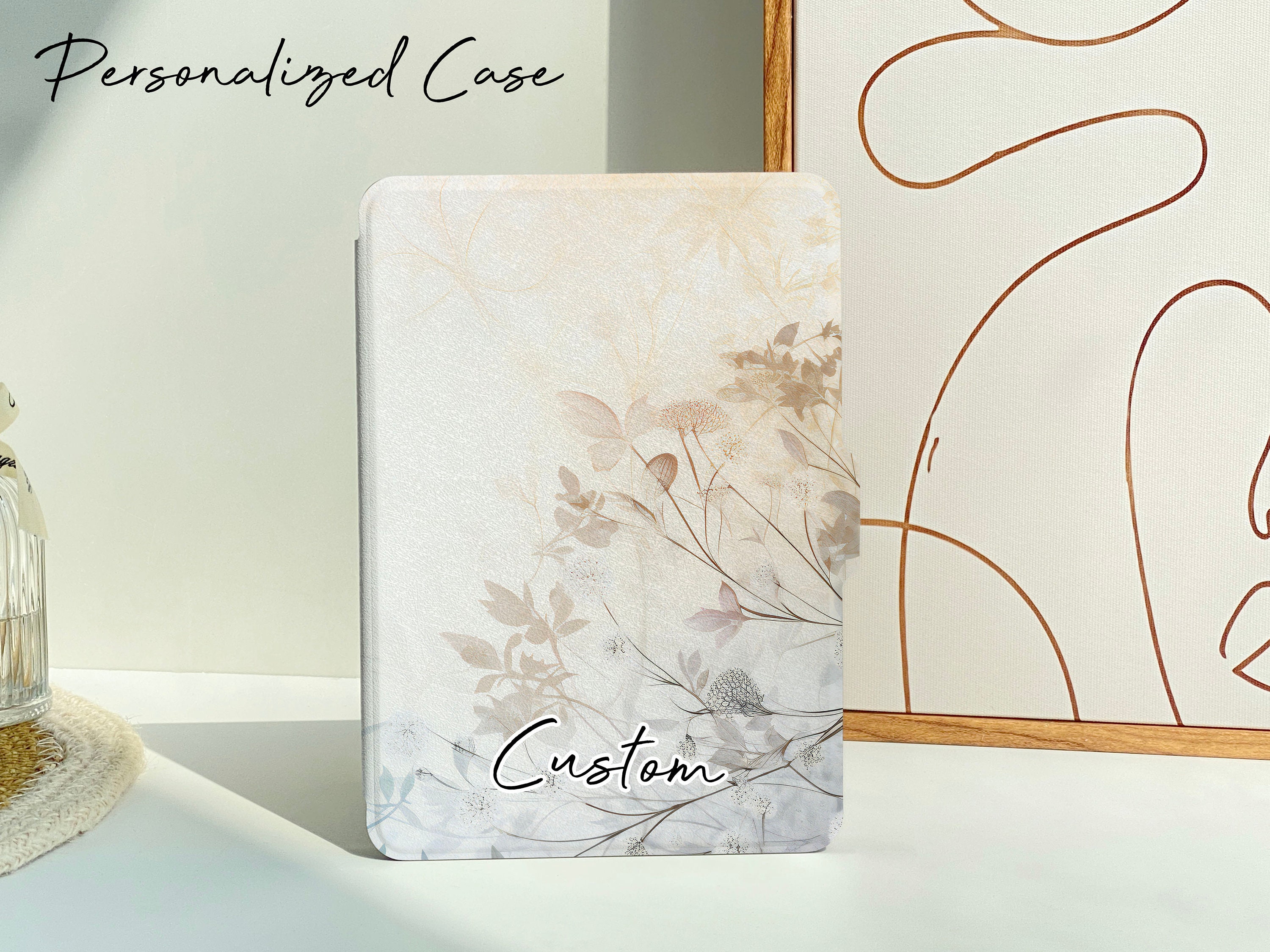 Artistic Pastel Foliage Personalization Kindle Case, Custom Kindle ...