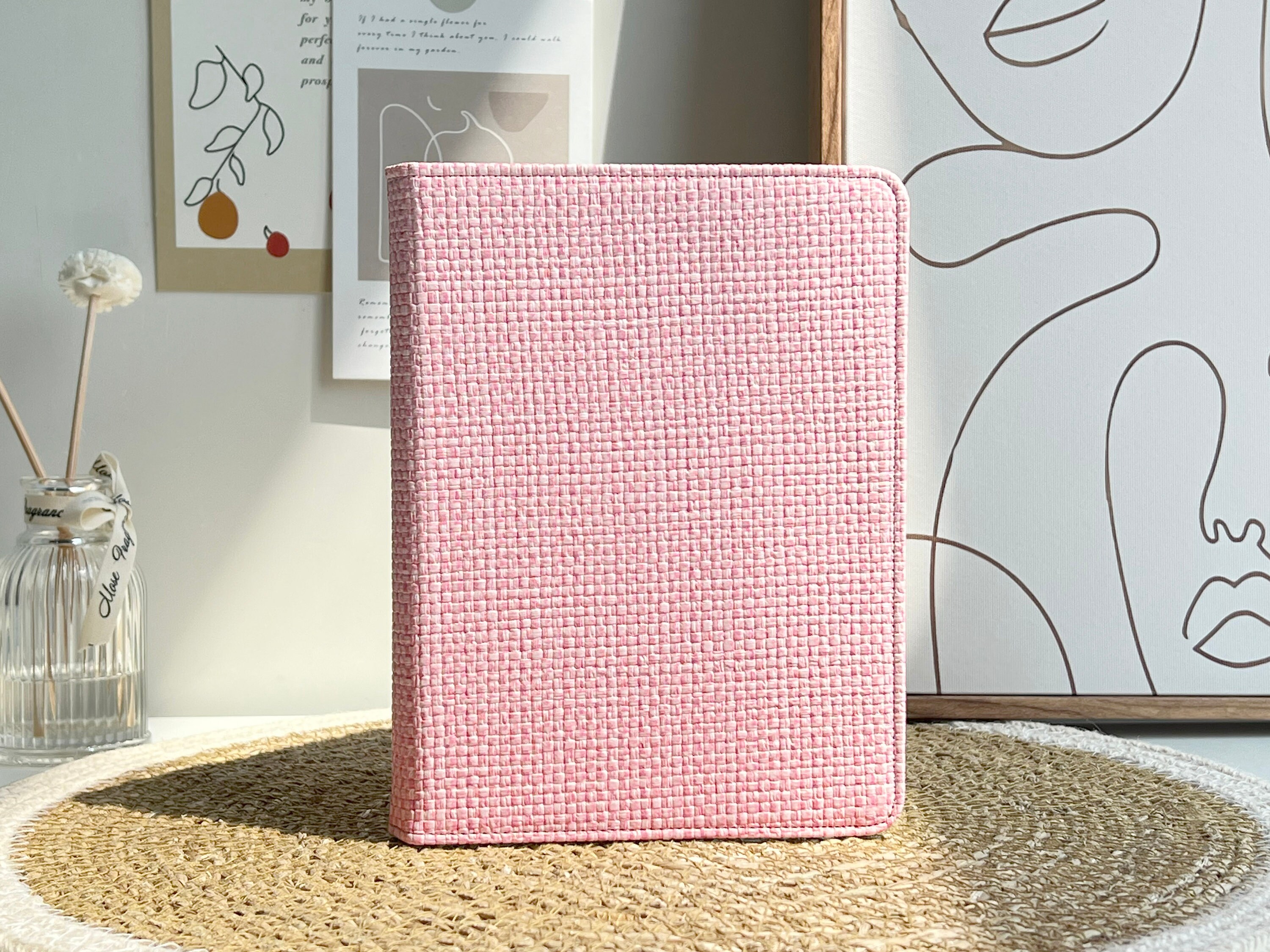 Cute Peach Woven Leather Personalization Kindle Case, Custom Kindle ...