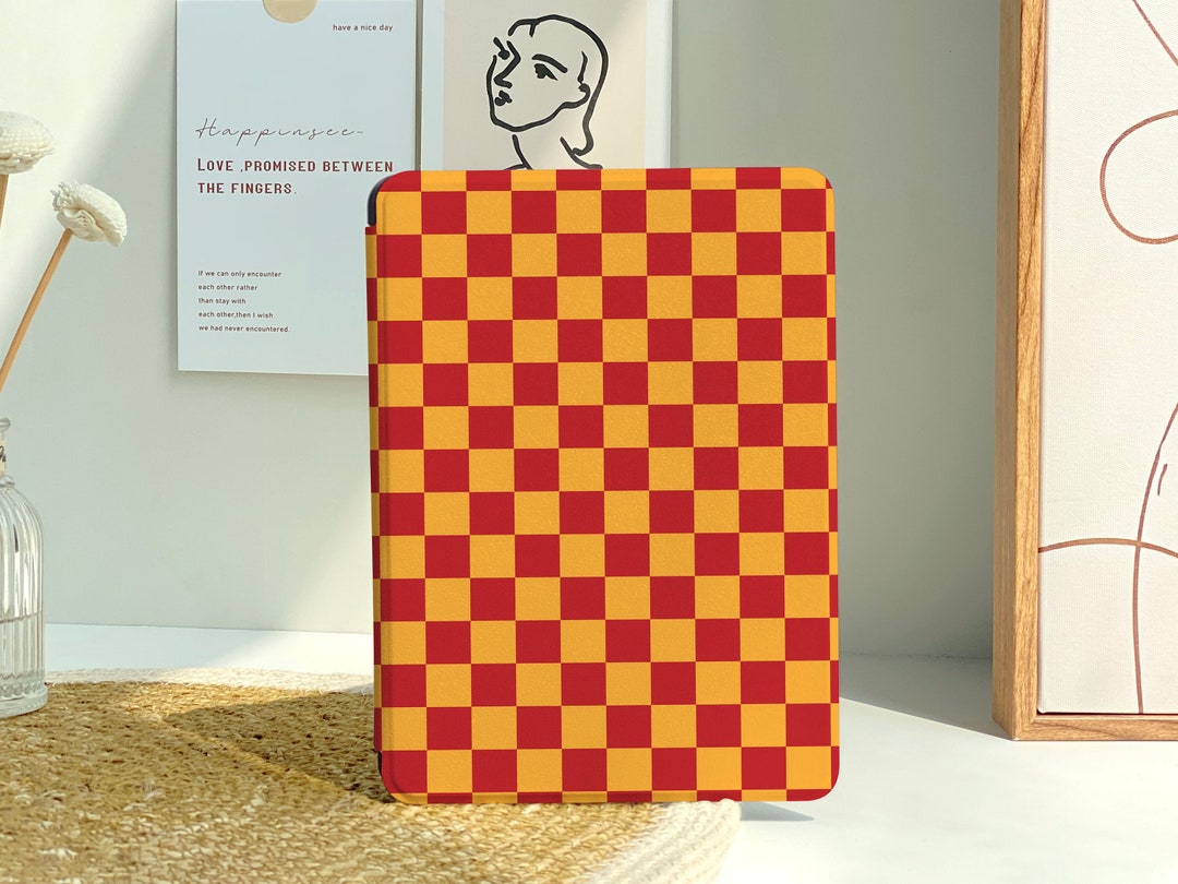 Dark Orange Square Plaid Personalization Kindle Case Custom Kindle ...