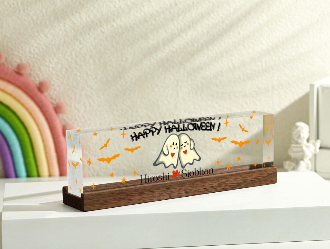 Halloween Name Plate for Desk, Our Third Halloween Keepsake, Gift for ...