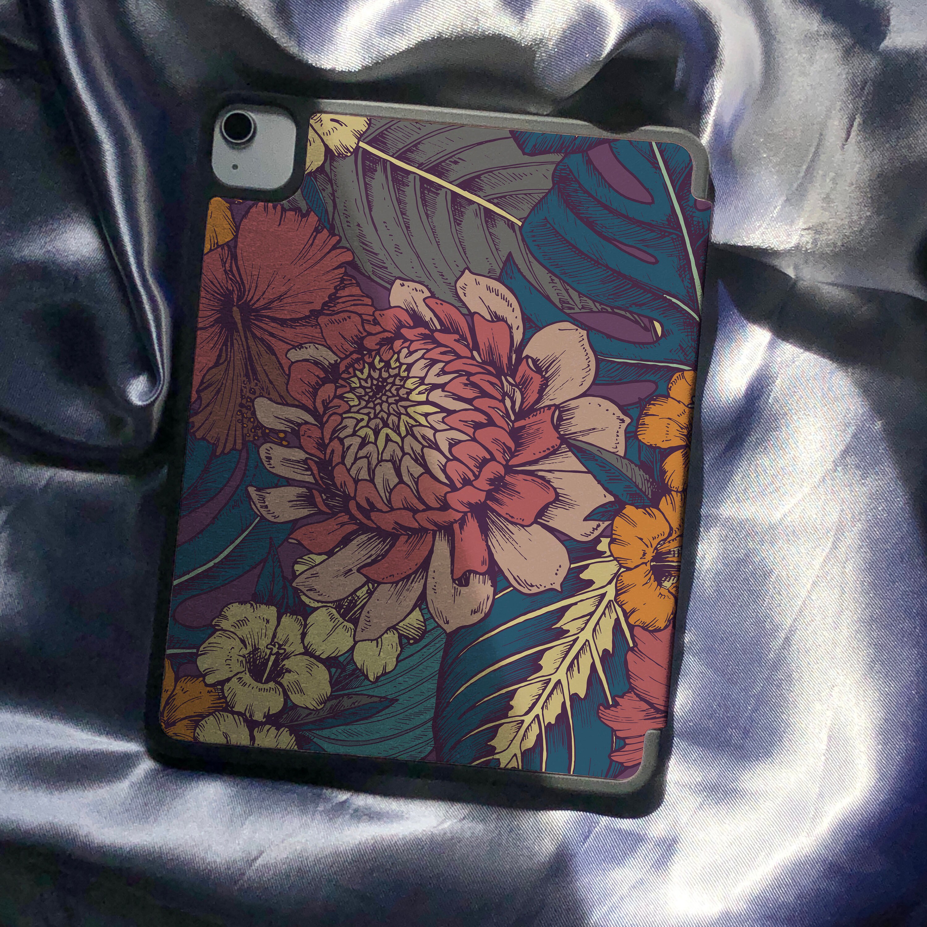 Retro Flowers Art Custom iPad Name iPad 9 Case iPad Mini 6 - Etsy