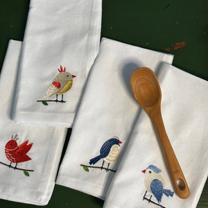 Embroidered Dinner Napkins Cotton Dinner Napkins Boho Birds - Etsy