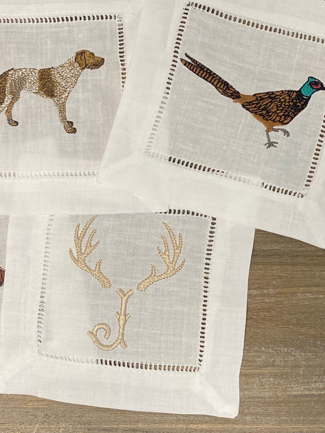 Hunting Cocktail Napkins Custom Cocktail Napkins Linen - Etsy