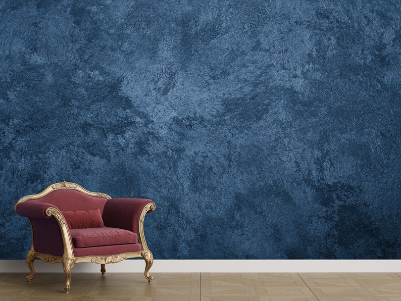 Blue Concrete Wallpaper Mural: Art Deco Peel and Stick - Etsy