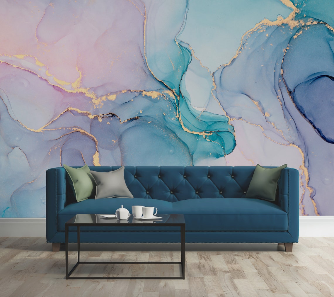 Gilded Marble Wallpaper Mural: Art Deco Peel and Stick - Etsy