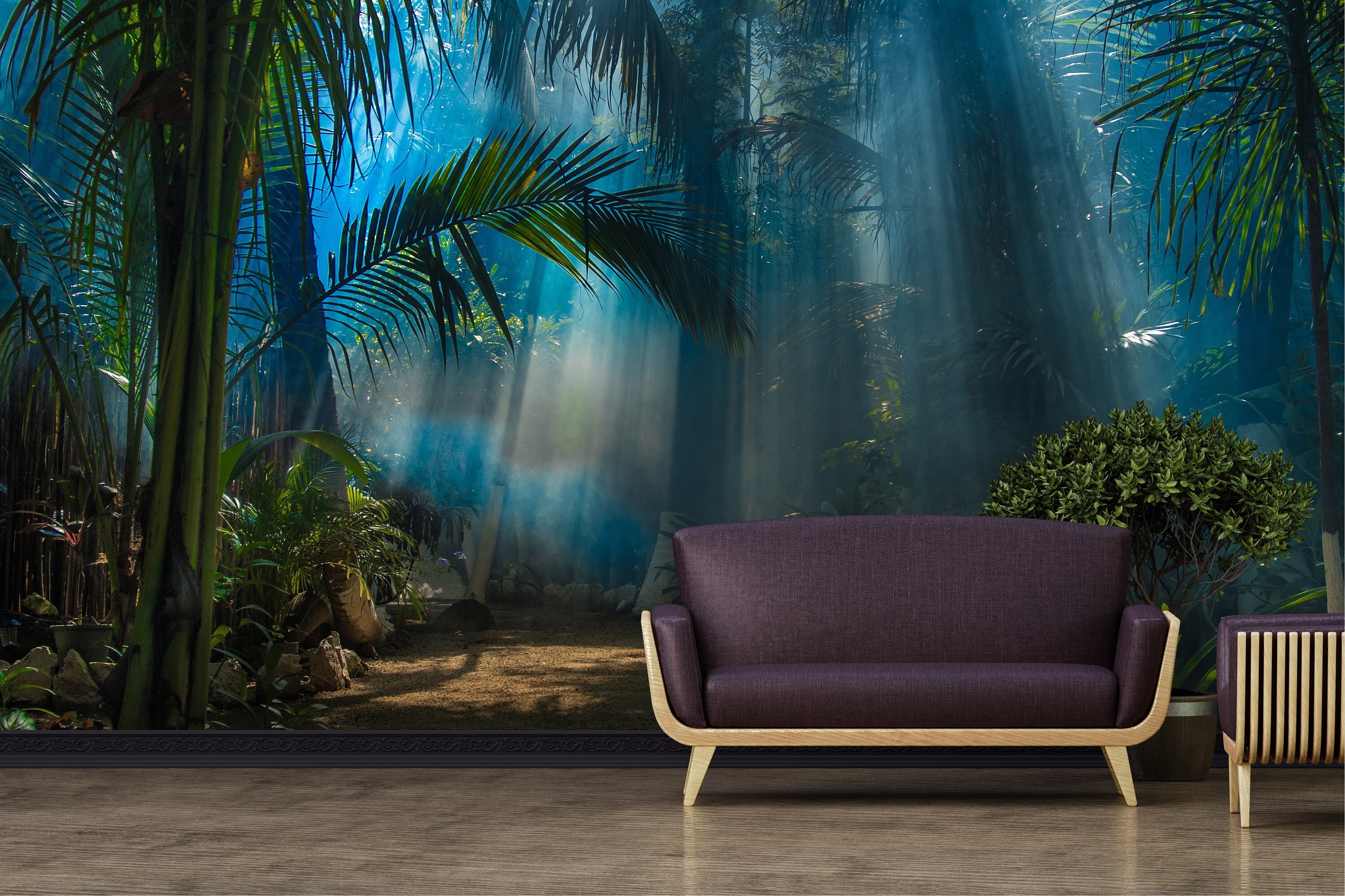 Tropical Wallpaper God Beams removable Wallpaper Wallpaper - Etsy
