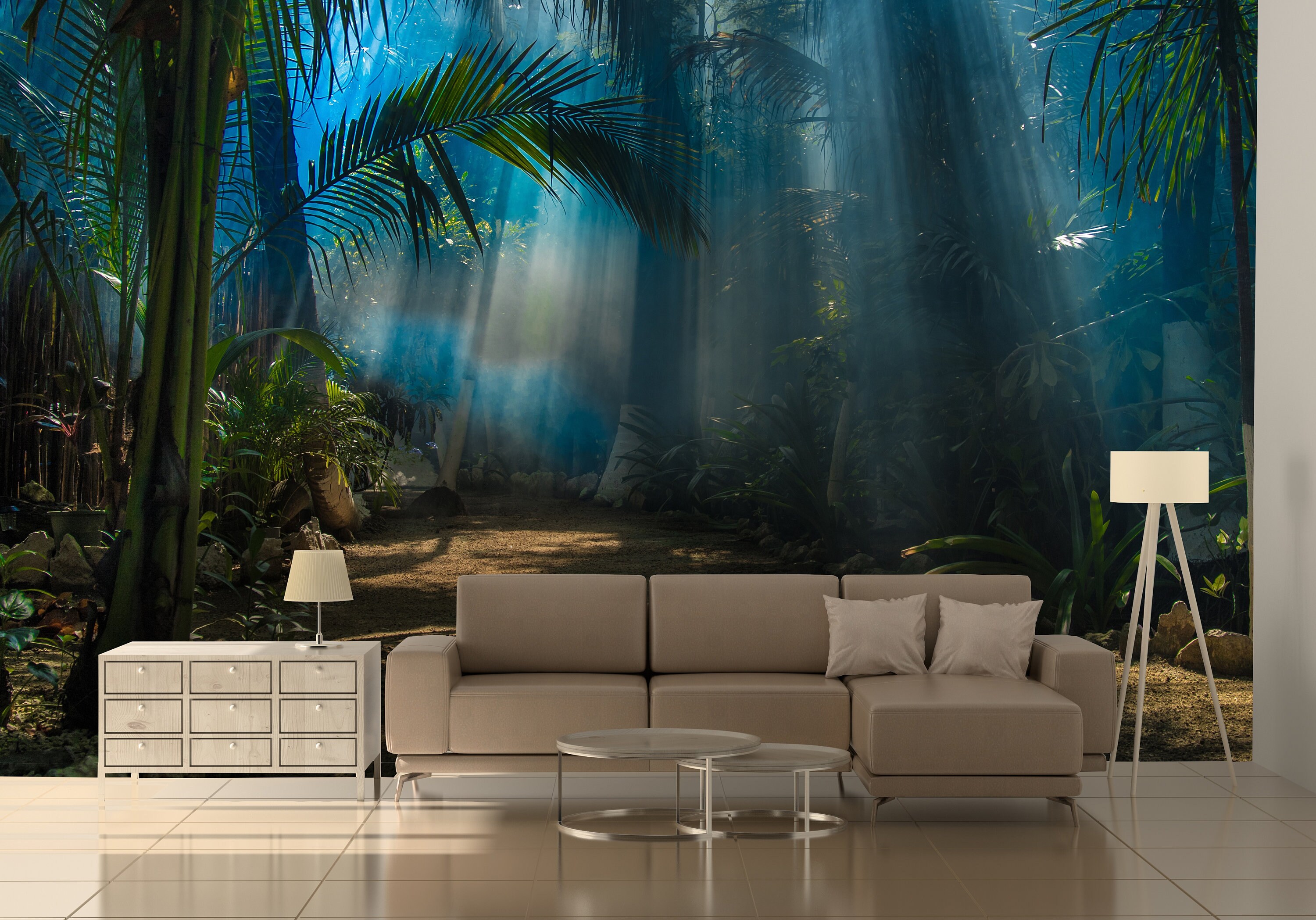 Tropical Wallpaper God Beams removable Wallpaper Wallpaper - Etsy