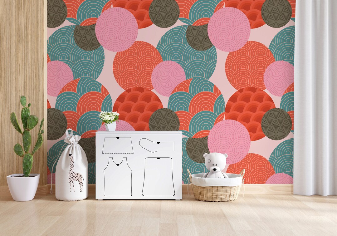 Geometric Shapes Wallpaper peel and Stick self Adhisive - Etsy
