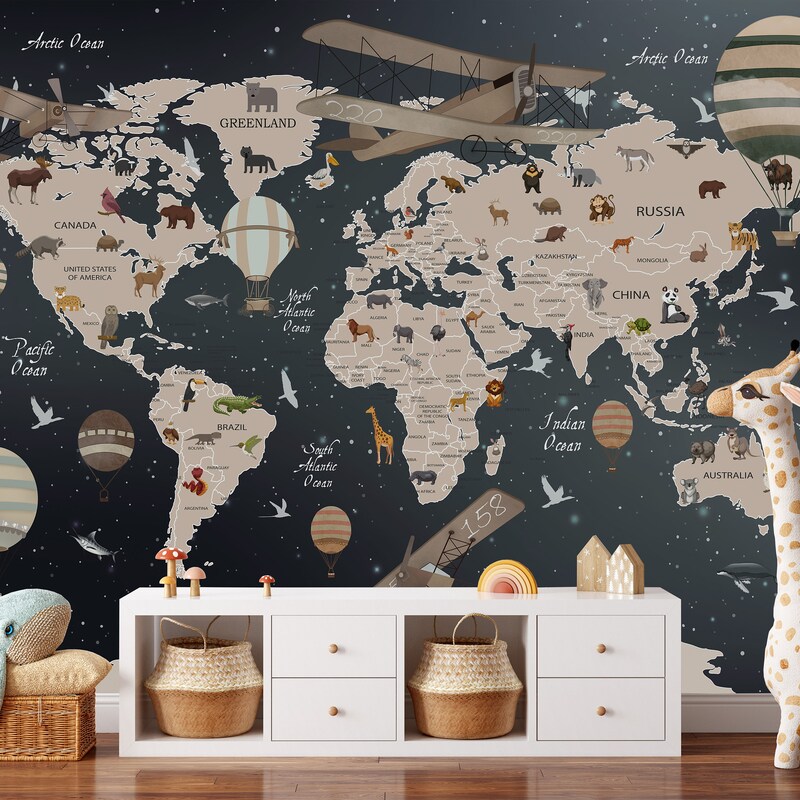Map Wallpaper - Etsy
