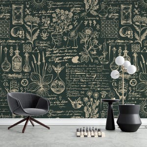 Medicine Herbal Wallpaper | Peel and Stick | Removable | Vintage Prints ...