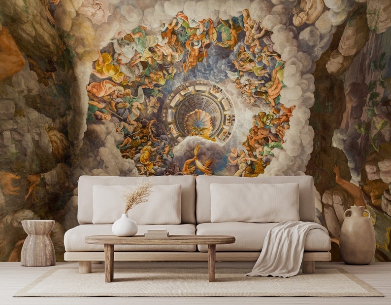 The Fall of Giants Wallpaper: Renaissance Art Peel and Stick Mural - Etsy