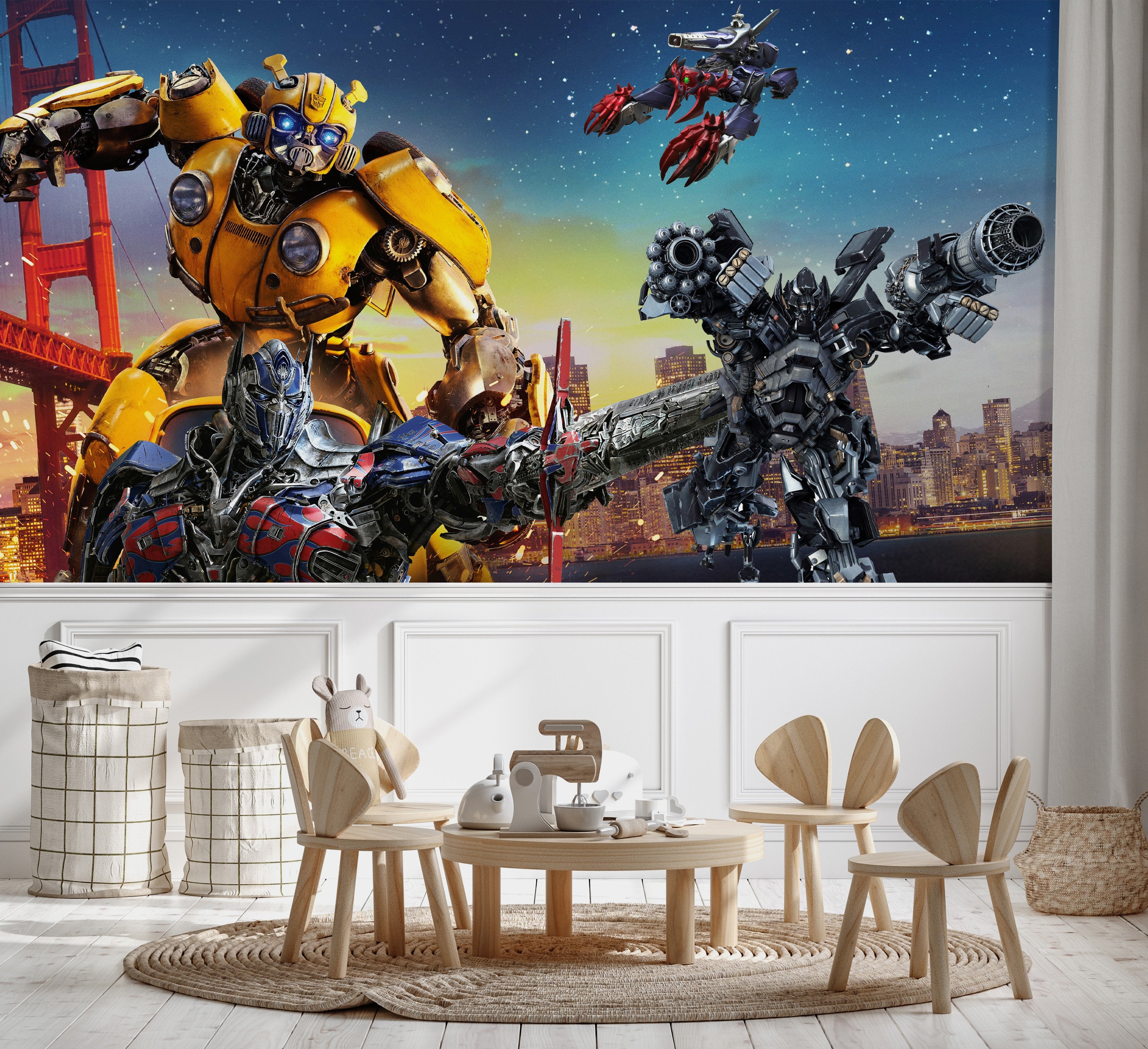 Transformers Peel and Stick Wallpaper: Kids Nursery Wall Mural - Etsy