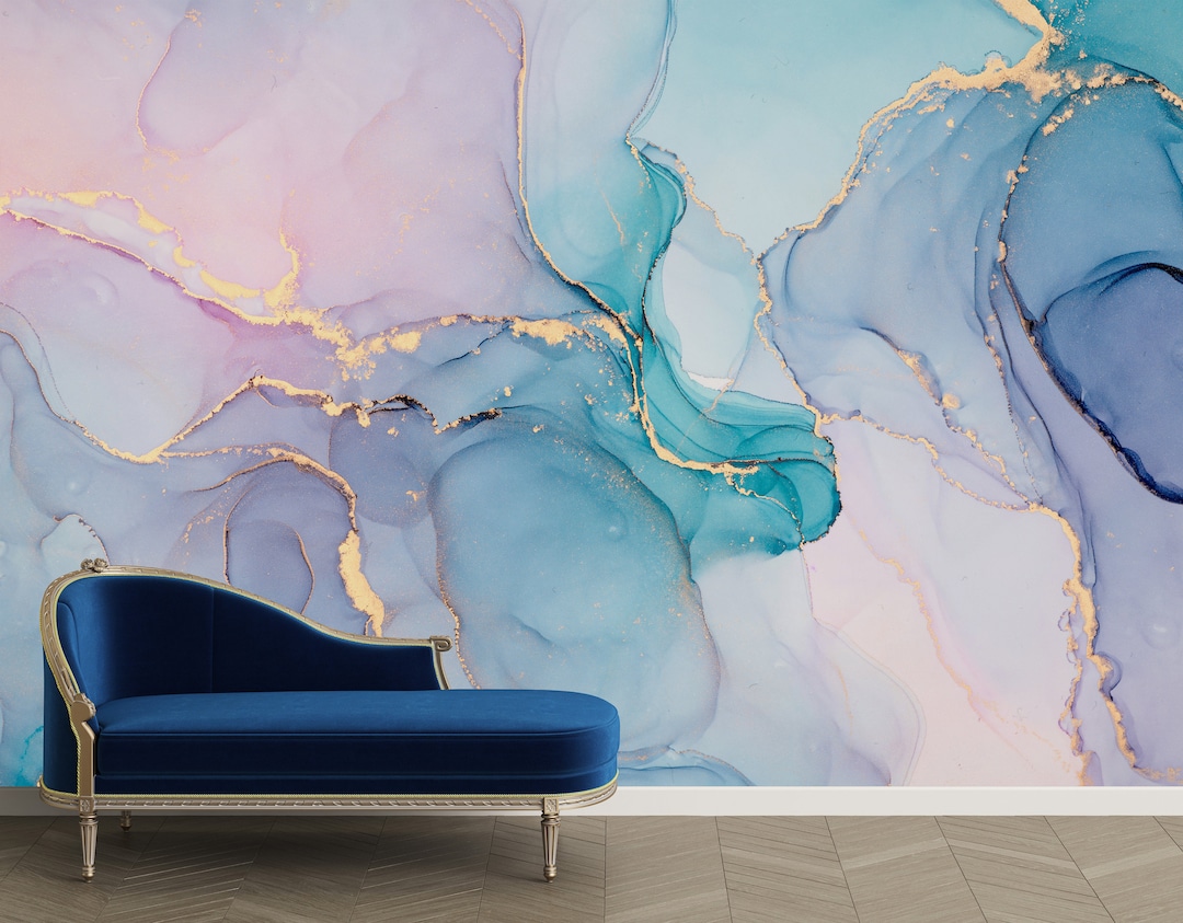 Gilded Marble Wallpaper Mural: Art Deco Peel and Stick - Etsy