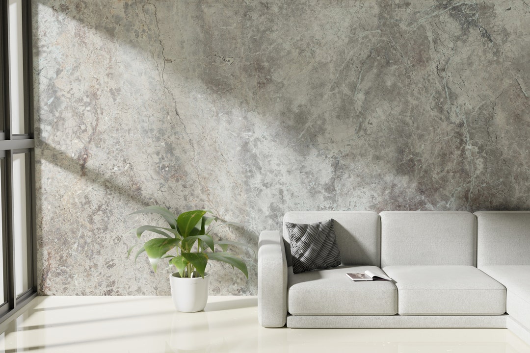 Concrete Look Wallpaper | Peel and Stick | Removable | Gray Concrete ...