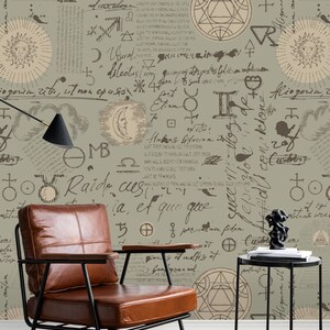 Esoteric Alchemical Wallpaper: Tarot Icons, Mystical Symbols (peel and ...
