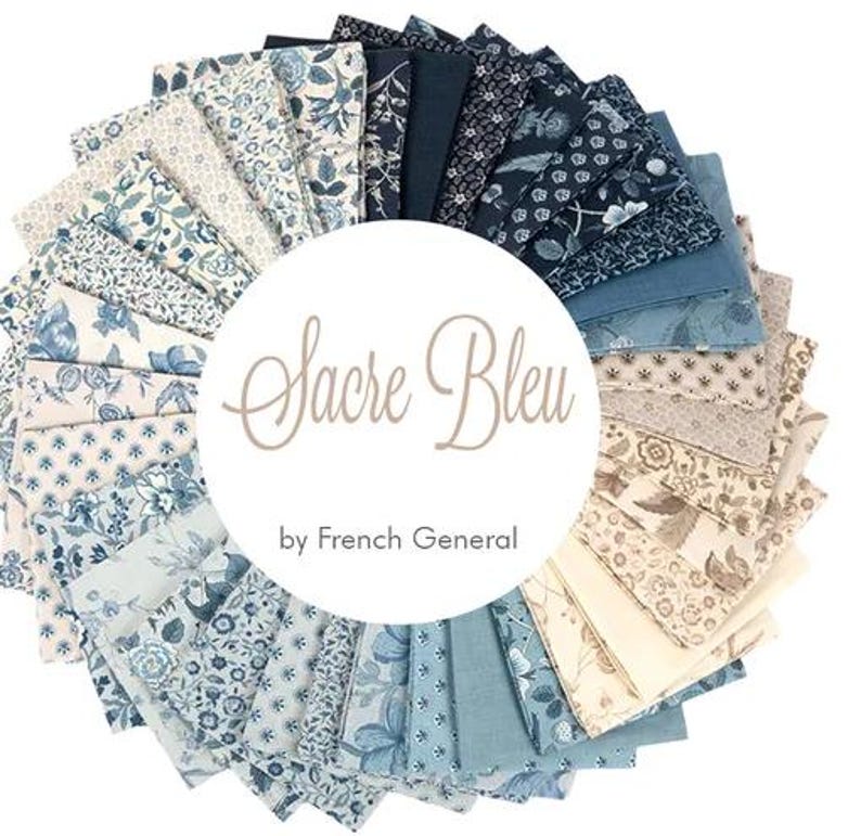 Sacre Bleu Fat Quarte Bundle From French General by Moda 1970AB 34 SKU ...