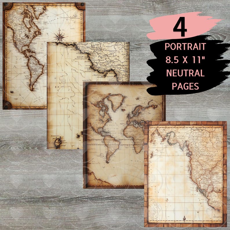 Easter Map Junk Journal Pages - Etsy