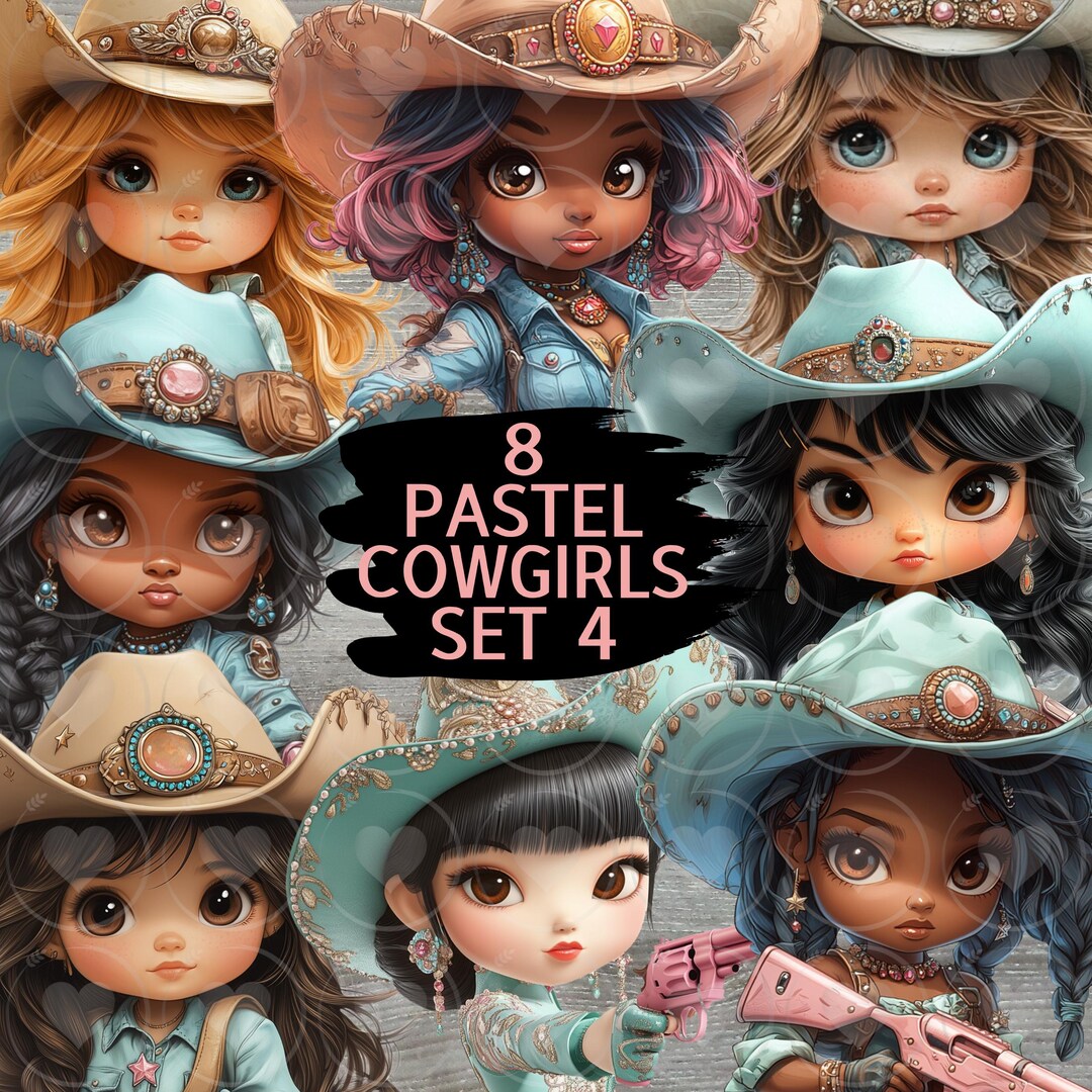 Cute Cowgirls| PNG Clipart| Commercial Use| SVG Files|digital Download ...