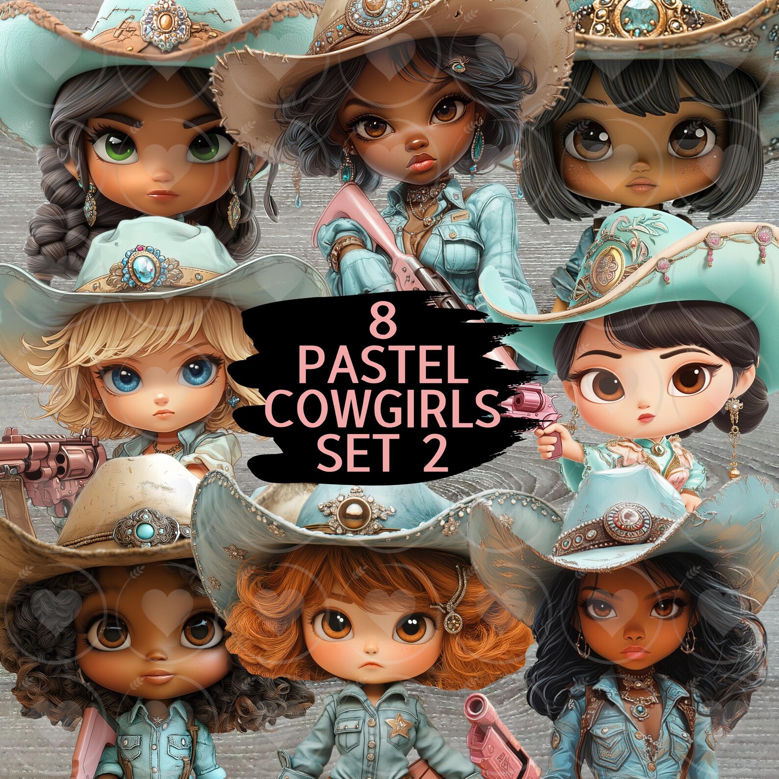 Cute Cowgirls| PNG Clipart| Commercial Use| SVG Files|digital Download ...