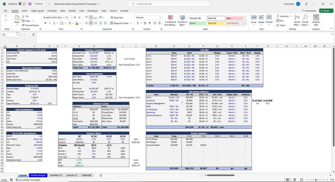 Rental Property Excel Template | (includes Example) - Etsy