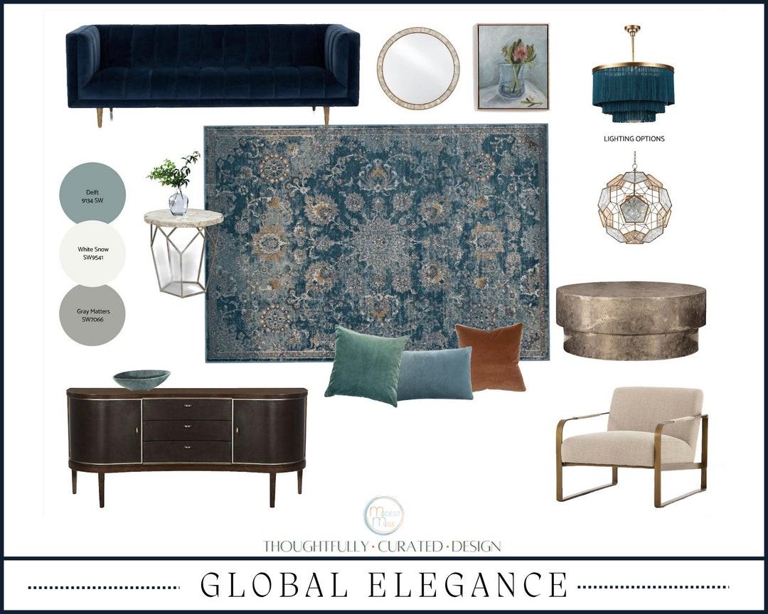 Global Elegance Mood Board Shop Links, Pre-made, Virtual Design, Digital Download - Etsy