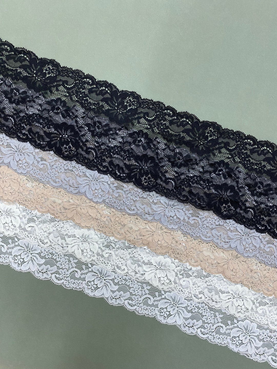 Flower Scallop Galloon Chantilly Lace Trim, 4 3/4" 12cm Wide, Beige ...