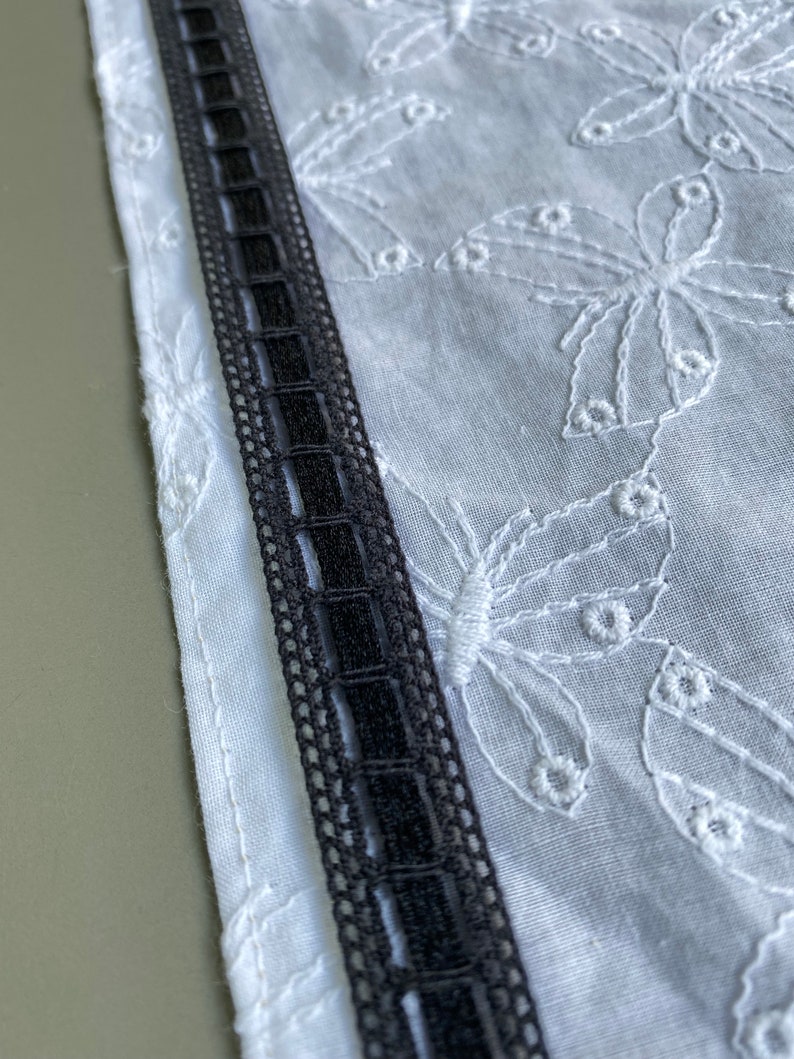 Black Beading Ladder Lace Trim With Ribbon, 1/2