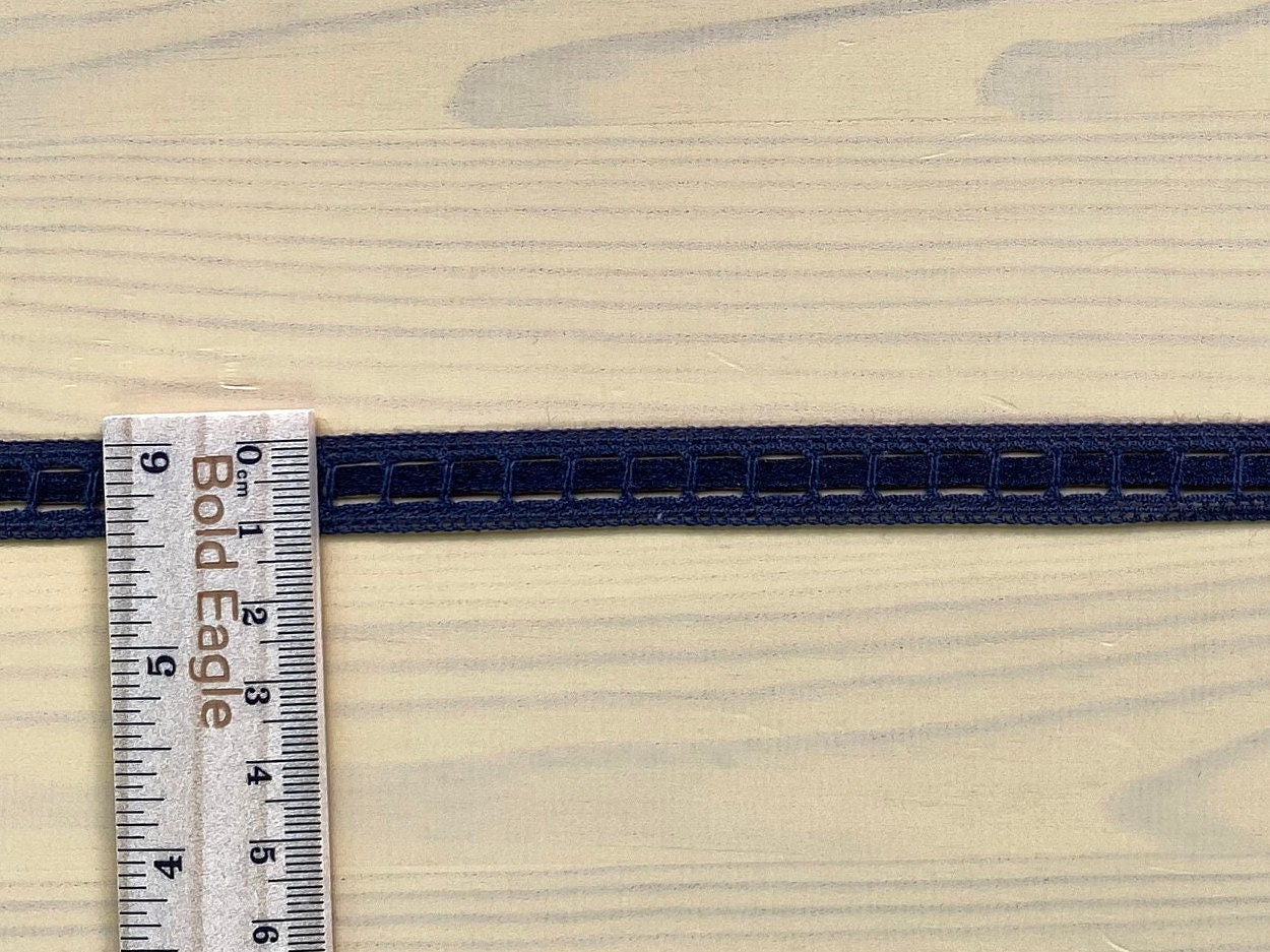 Black Beading Ladder Lace Trim With Ribbon, 1/2