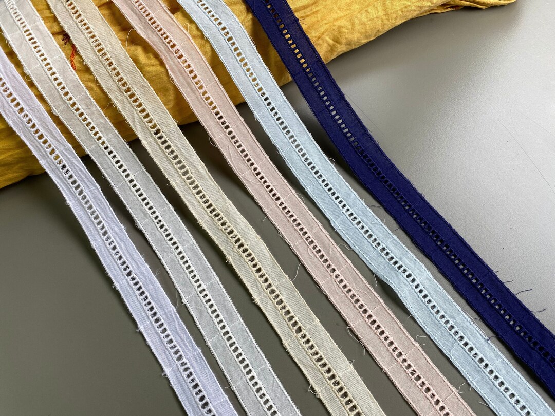 Faggoting Ladder Cotton Eyelet Lace Trim, 13/16" 2.1cm Wide, Beige ...