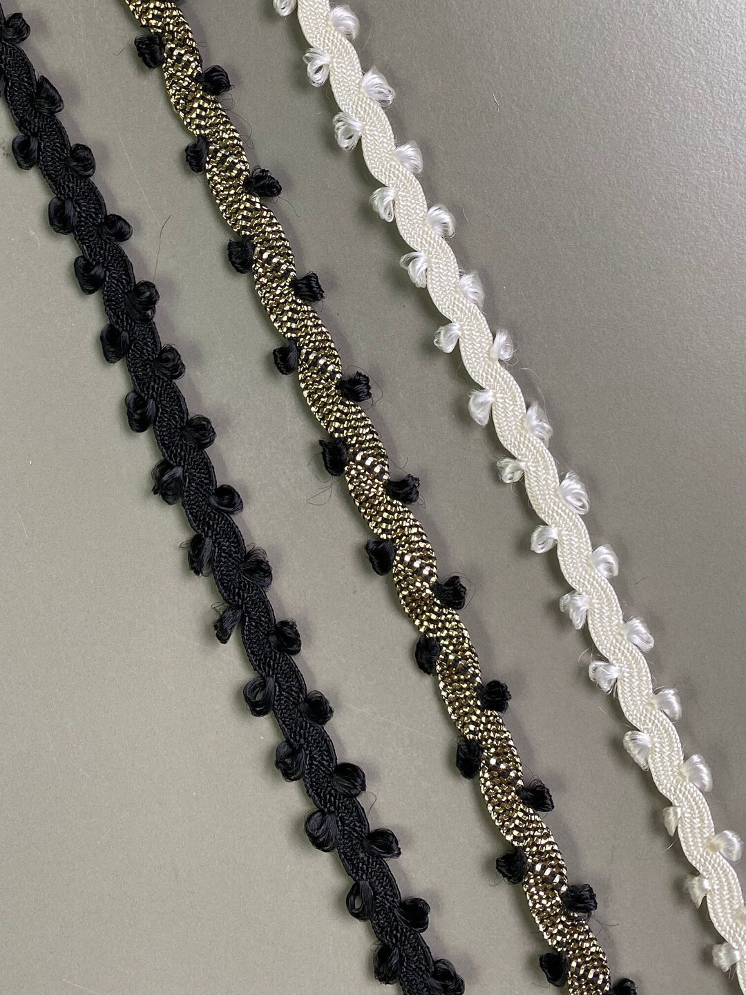 2 Yards Double Looped Edge Ric Rac Trim, 3/8" (0.9cm) Wide, Ivory ...