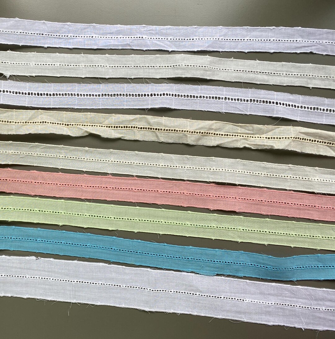 Narrow Faggoting Ladder Cotton Lace Trim, 15/16